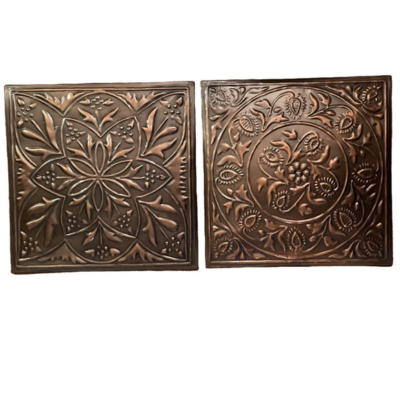 Accents | Decorative Pressed Copper Wall Tile Set Of 2 | Poshmark
